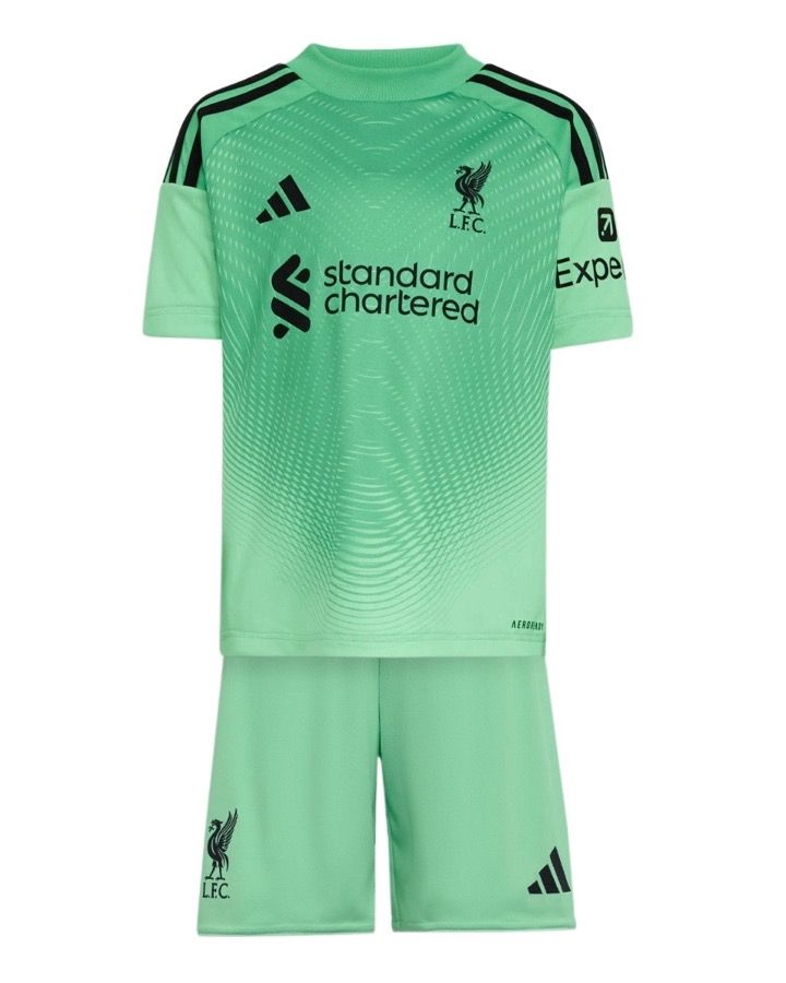 Liverpool Kids Home Goalkeeper Mini Kit 2025/26